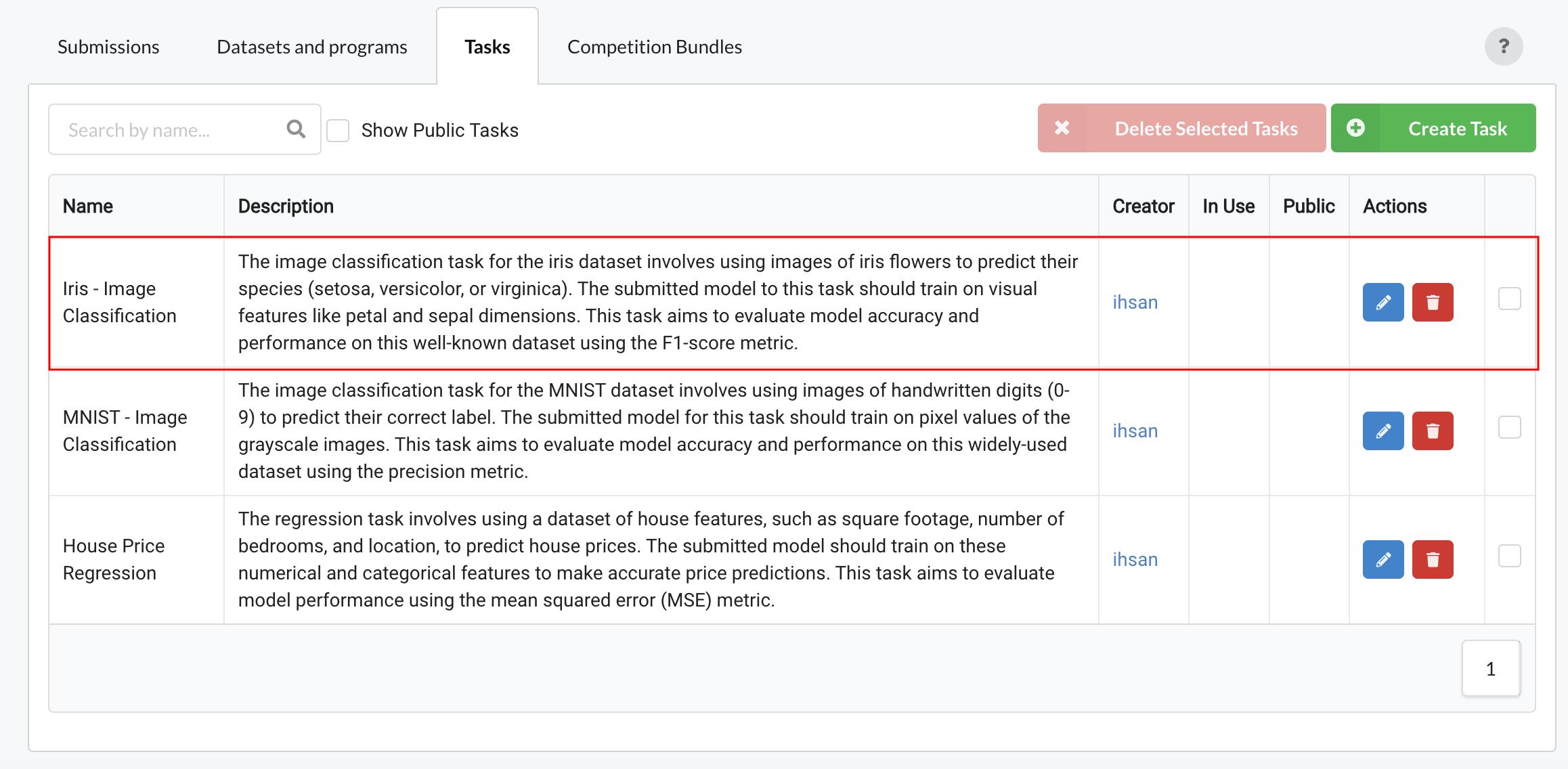 Public Tasks and Tasks Sharing - Codabench Wiki
